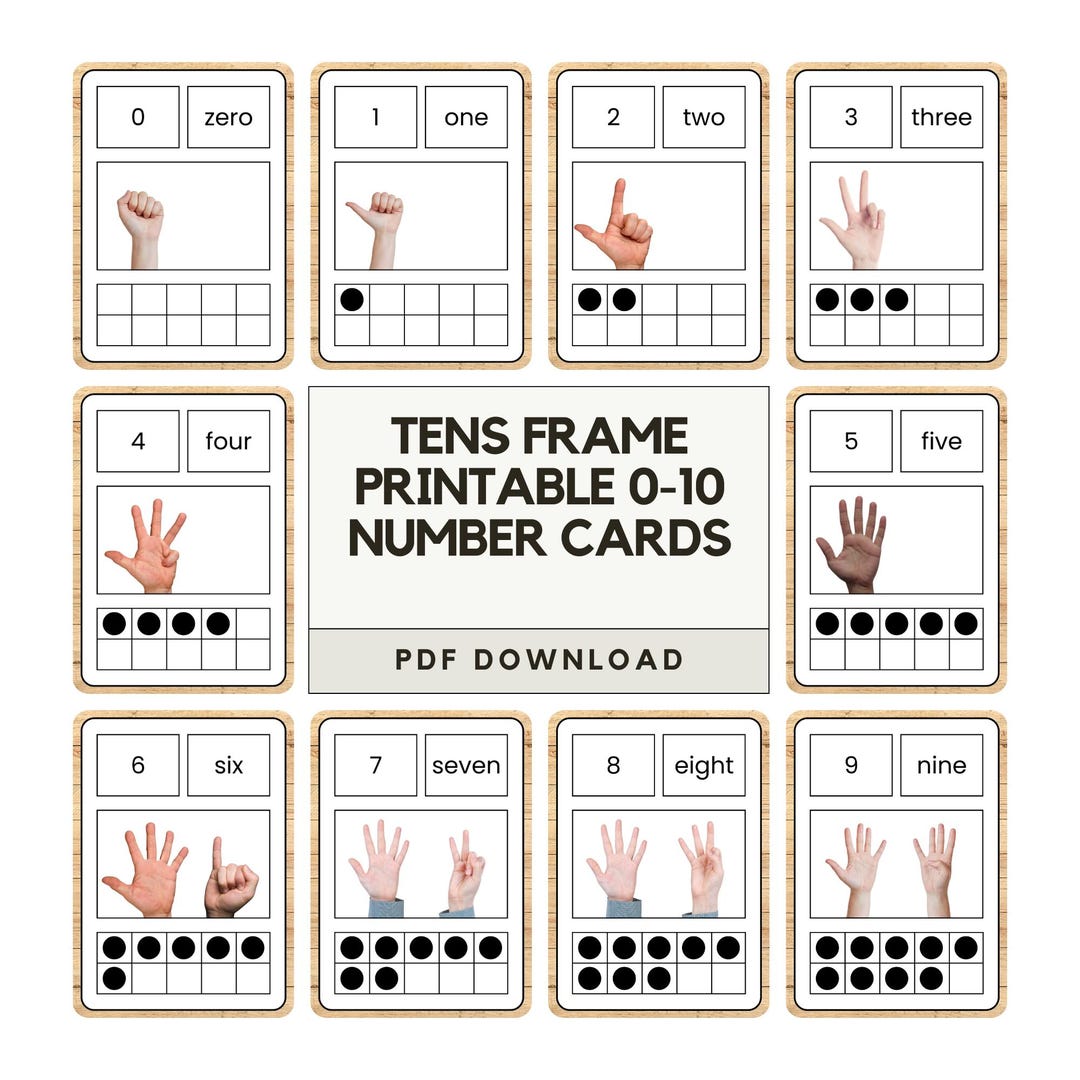 Tens Frame 0-10 Printable Number Cards, Maths Resource for Home ...