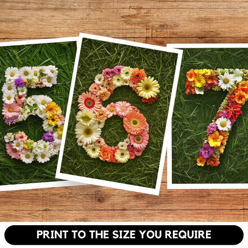 Nature 0-10 Printable Number Cards, Summer Flowers, Montessori Reggio ...