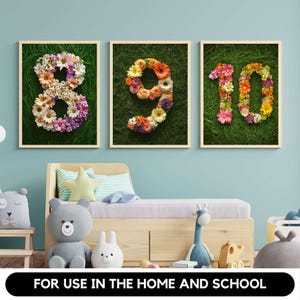 Nature 0-10 Printable Number Cards, Summer Flowers, Montessori Reggio ...