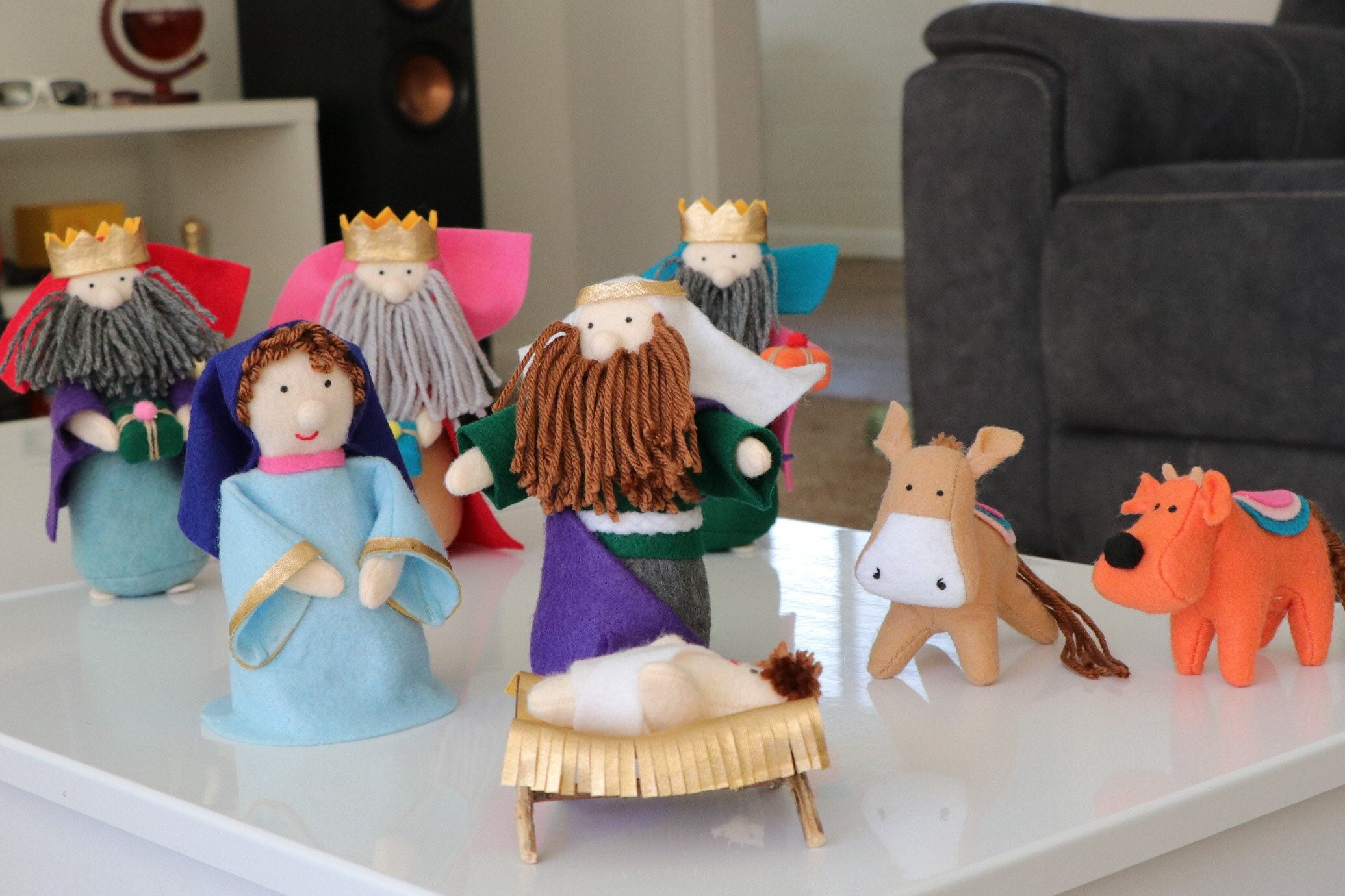 Unique Nativity Set Scene / 10 Pieces / Cut and Sew / Christmas / Mary ...