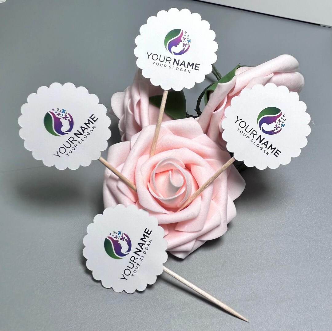 Brand Logo Cupcake Toppers, Custom, Company, Anniversary, Personalized ...