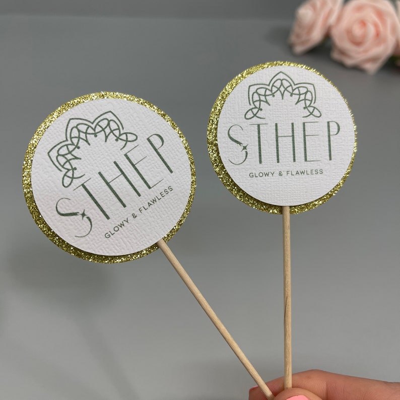 YOUR BRAND LOGO Cupcake Toppers/ Custom Toppers - Etsy