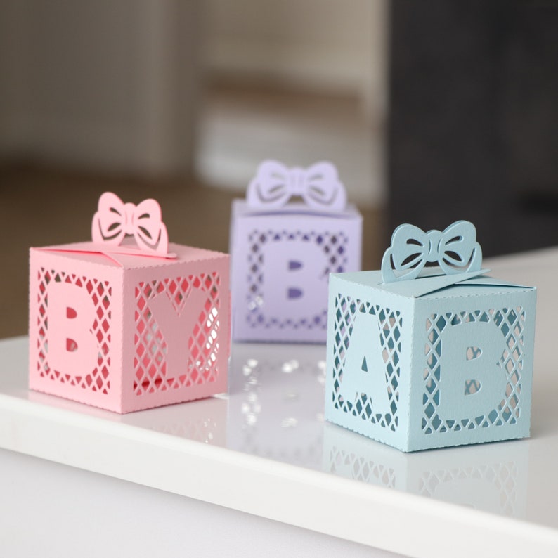 B.A.B.Y Box, Baby Favor Box, Souvenirs, Gift Box, Set of 12, 5 Color ...