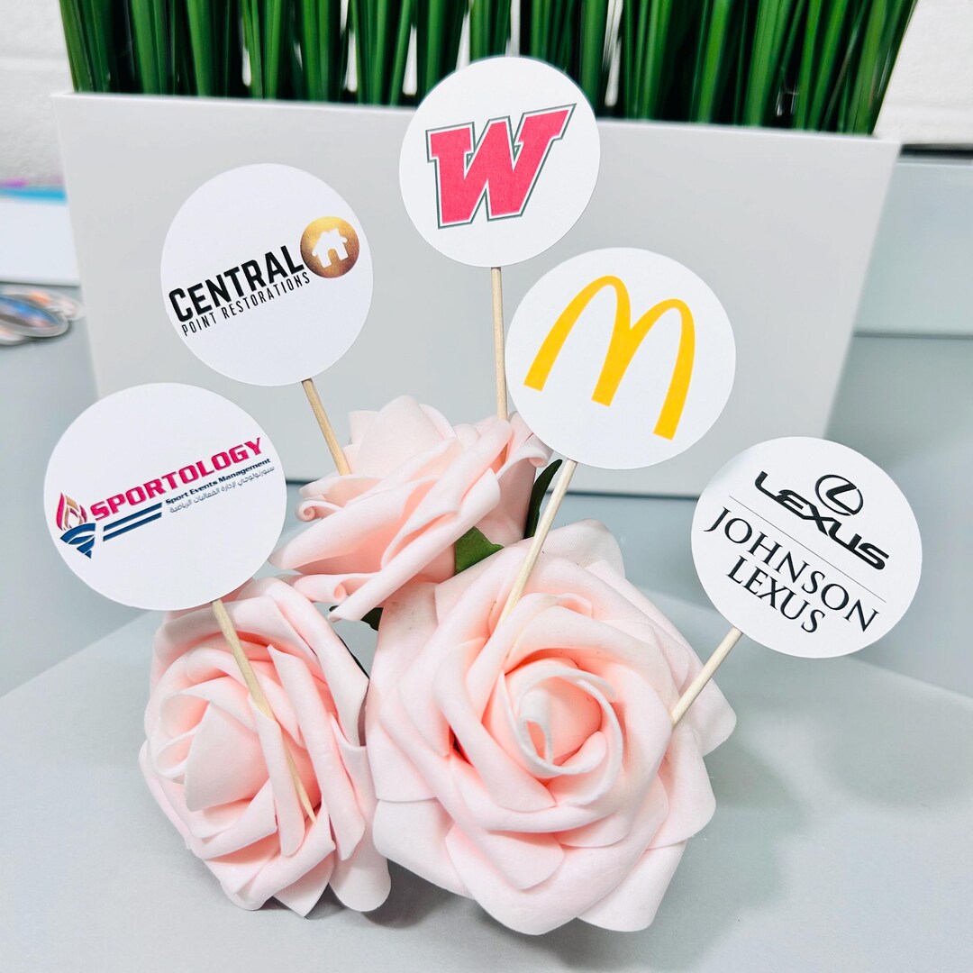 YOUR BUSINESS LOGO Cupcake Toppers, Custom, Company, Business ...