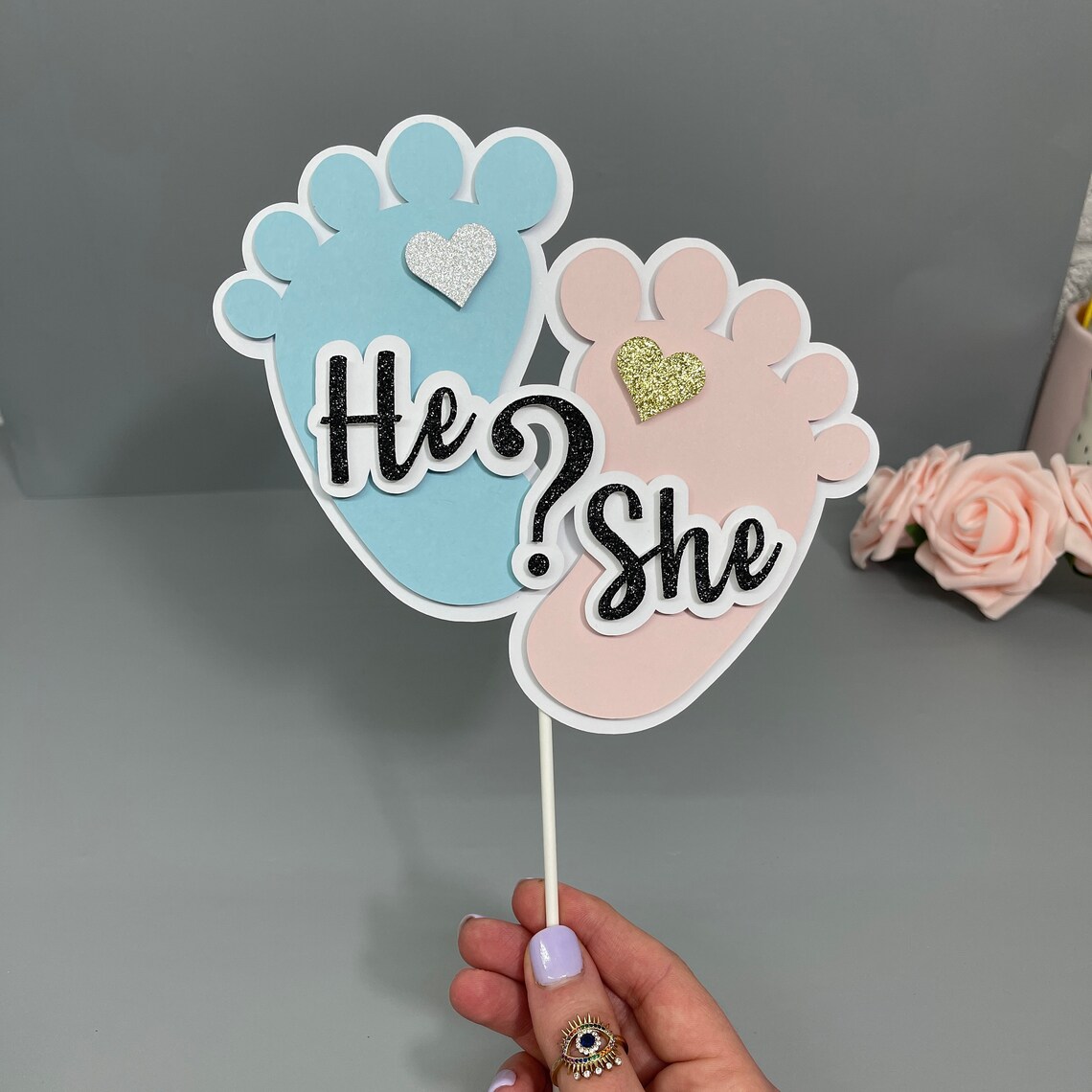 Baby Feet Cake Topper Baby Gender Reveal Baby Shower Baby | Etsy