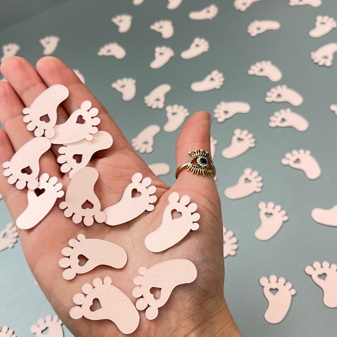 Baby Feet Cut Out Heart Confetti / Baby Shower / Gender Reveal ...