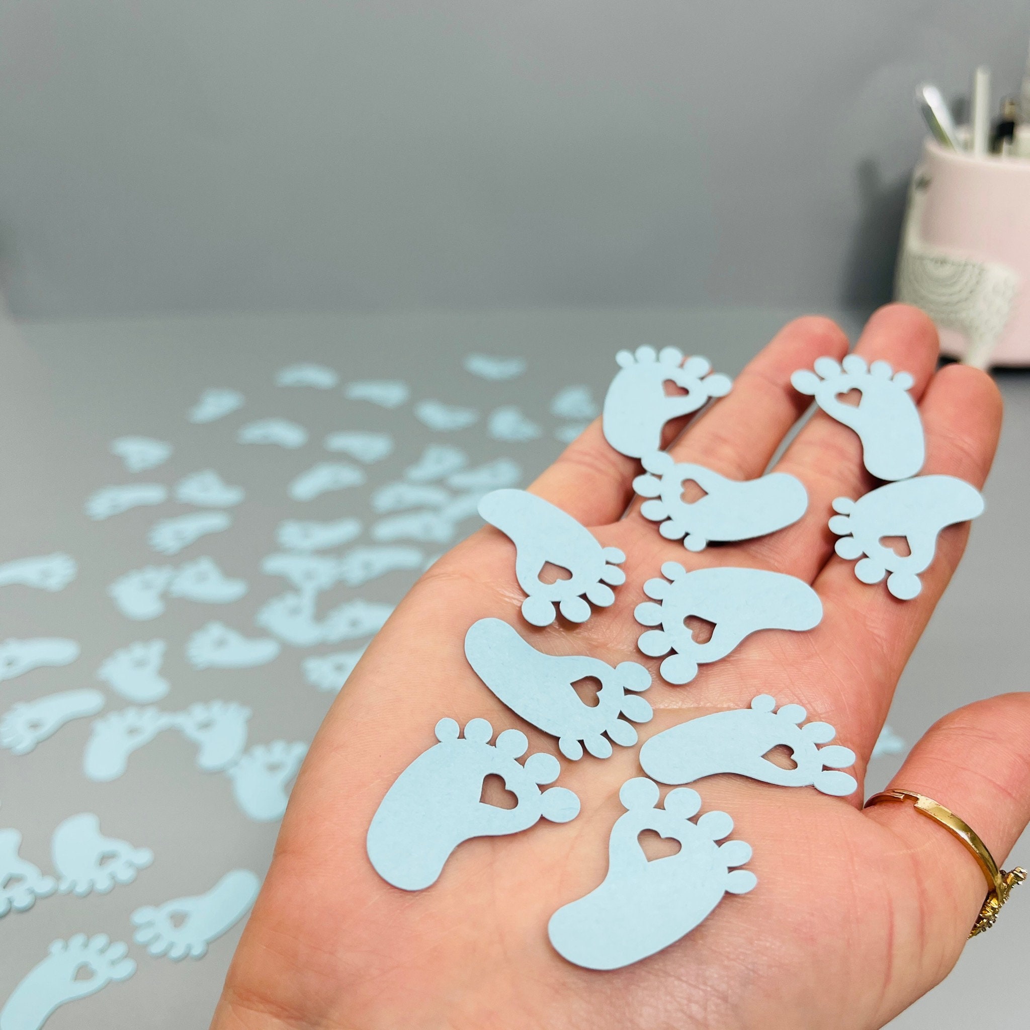Baby Feet Cut Out Heart Confetti / Baby Shower / Gender Reveal ...