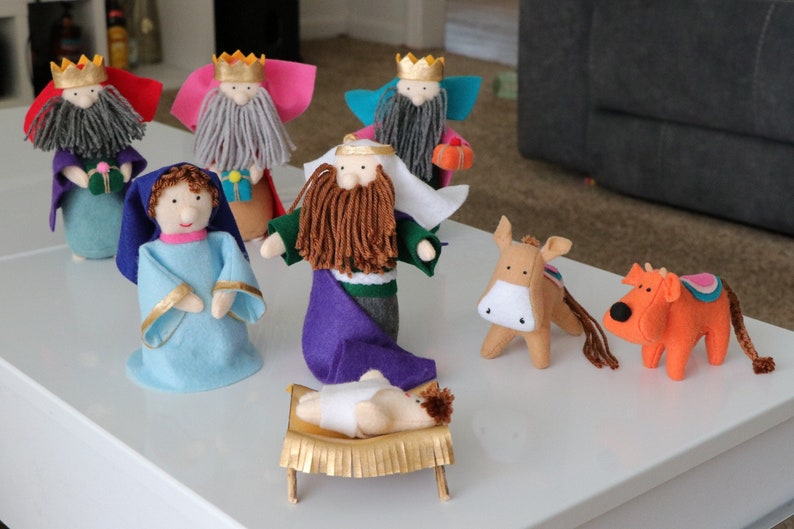 Unique Nativity Set Scene / 10 Pieces / Cut and Sew / Christmas / Mary ...