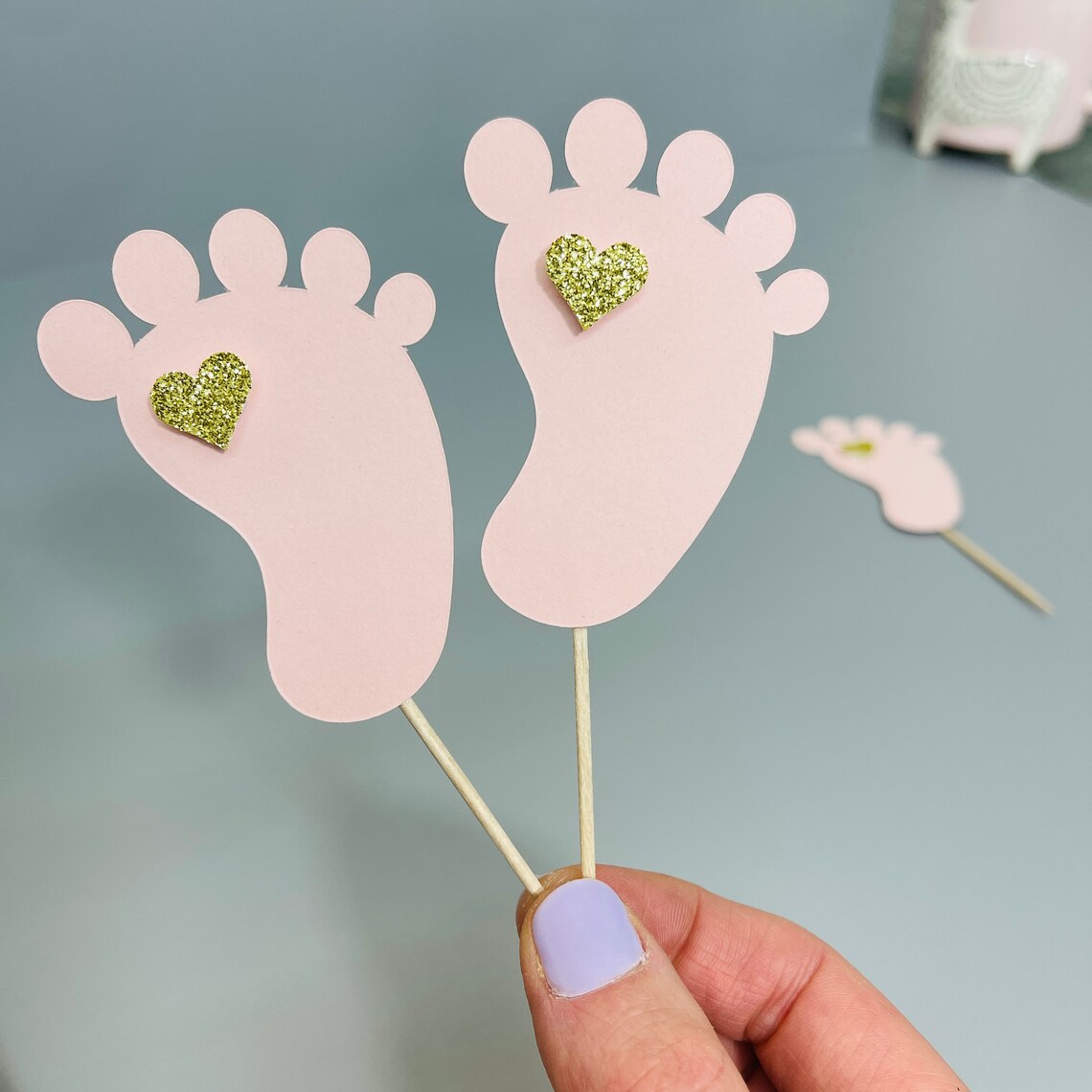 Baby Feet Cupcake Topper, Gender Reveal, Baby Shower, Boy, Girl, Party ...