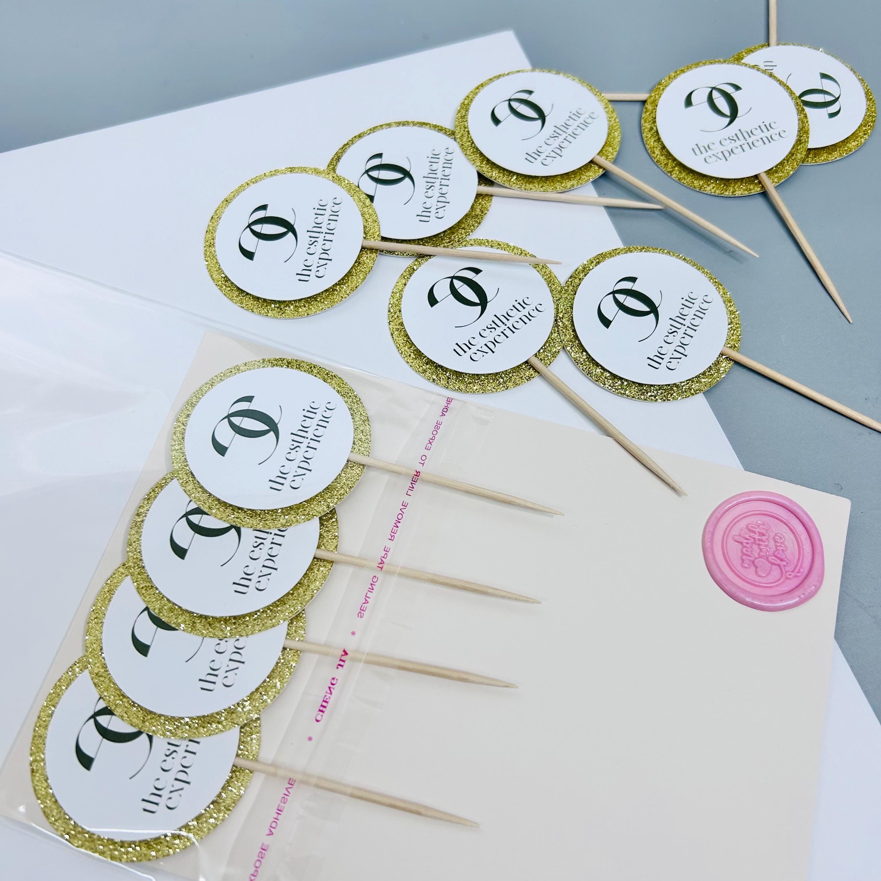 YOUR BRAND LOGO Cupcake Toppers/ Custom Toppers, Set of 12, Set of 6 - Etsy