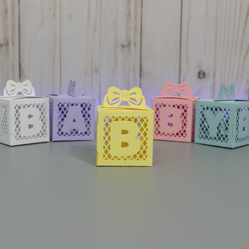 B.A.B.Y Box, Baby Favor Box, Souvenirs, Gift Box, Set of 12, 5 Color ...