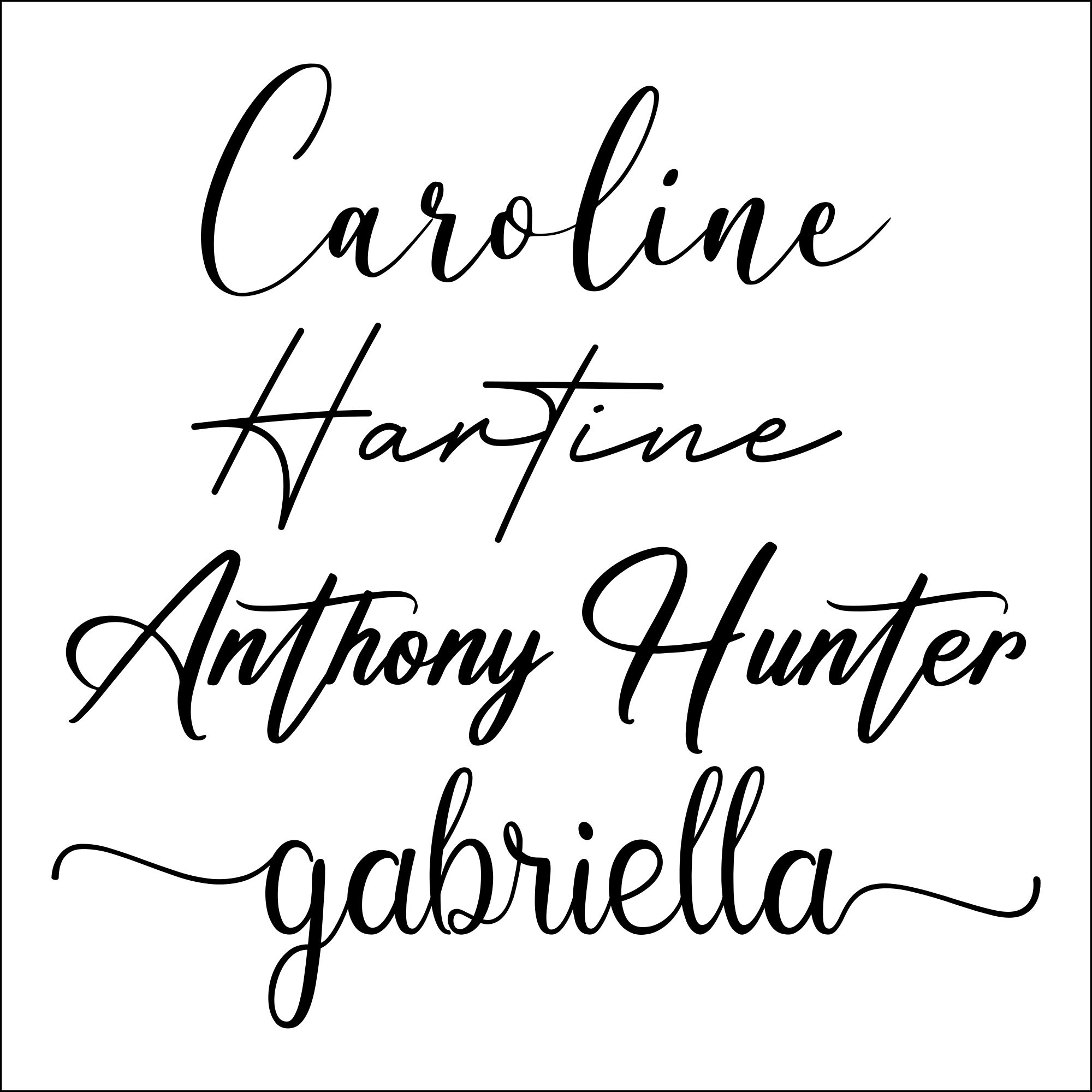 Custom Name Place Card / Font Options / Wedding, Mothers Day, Birthday ...