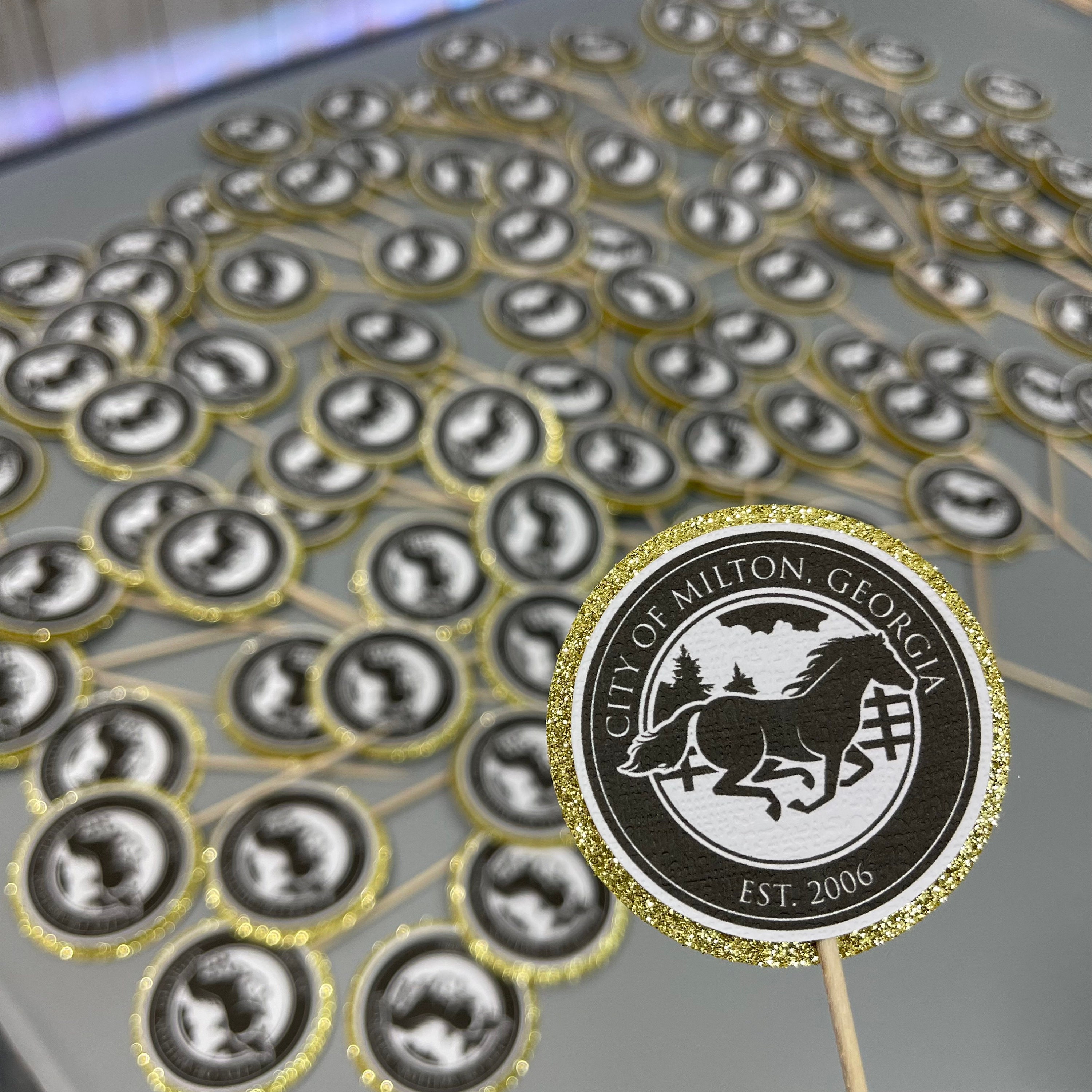 YOUR BRAND LOGO Cupcake Toppers/ Custom Toppers, Set of 12, Set of 6 - Etsy