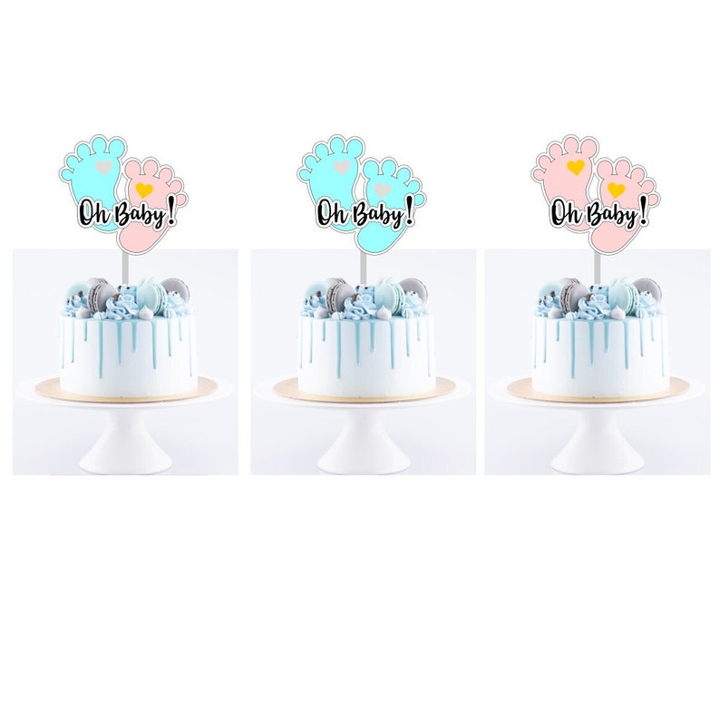 Baby Feet Cake Topper Baby Gender Reveal Baby Shower Baby | Etsy