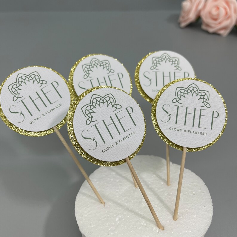 YOUR BRAND LOGO Cupcake Toppers/ Custom Toppers - Etsy