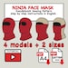 Ninja Face Mask Sewing Pattern: 4 Models, 2 Sizes (PDF Digital Download ...