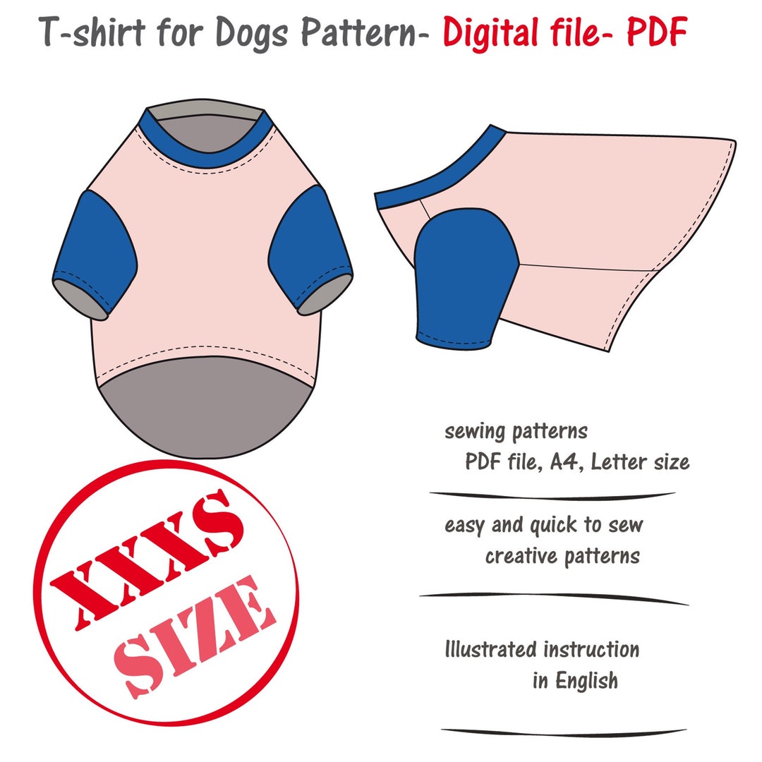 Miniaturexxxs Dog T-shirt Sewing Pattern, Chihuahua Clothes Pattern ...