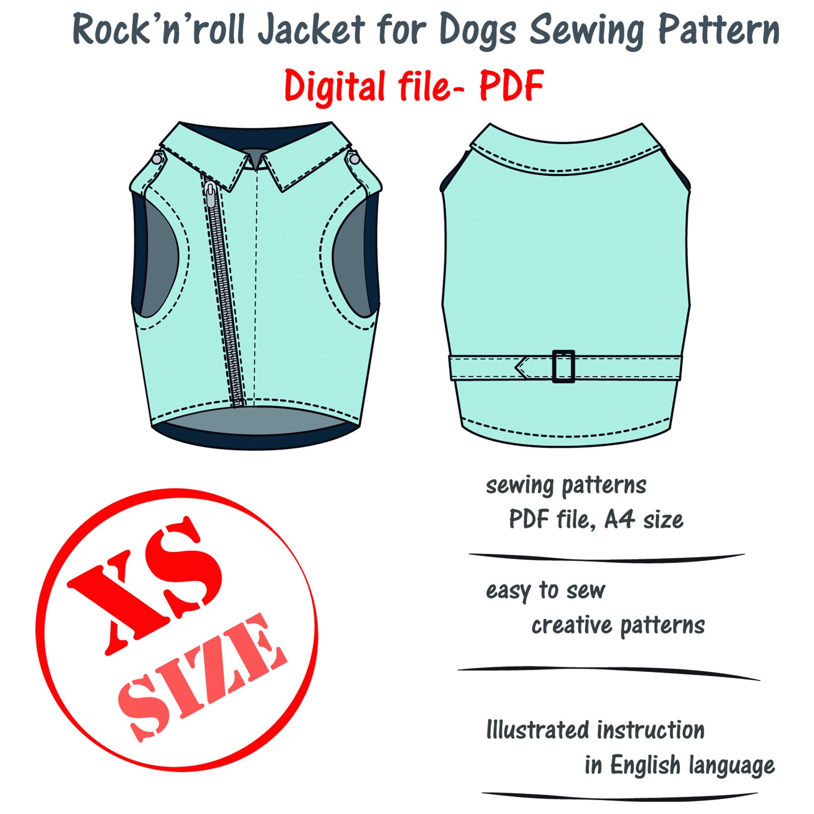 Extra Small Dog's Jacket Sewing Pattern Cat Clothes - Etsy