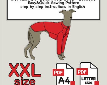 Italian Greyhound Shirt Sewing Pattern (XXL): Digital PDF Download - Etsy