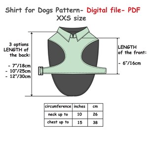 Extra Small Dogs Shirt Digital Sewing Pattern PDF, Dog Coat Pattern ...