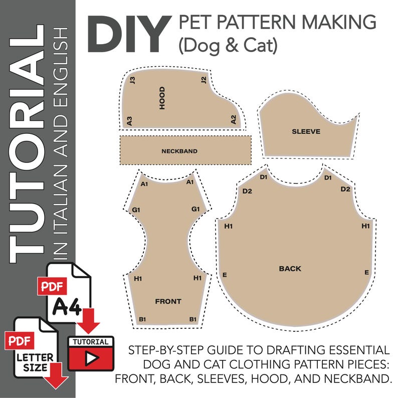 Dog & Cat Coat Sewing Pattern Tutorial: DIY Pet Clothing (PDF) - Etsy