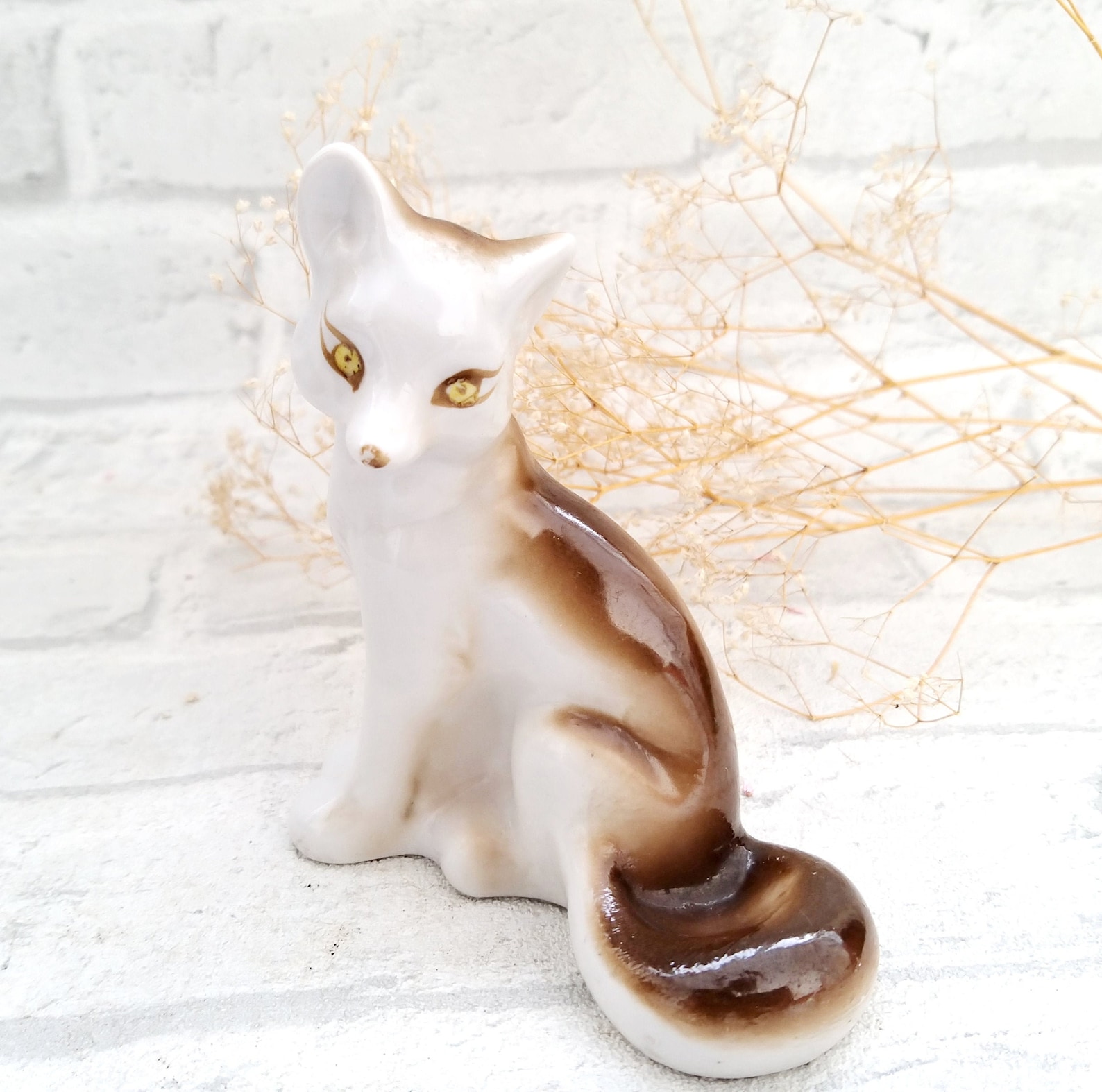 Home Decor Vintage Fox Figurine Vintage Porcelain Figurine - Etsy