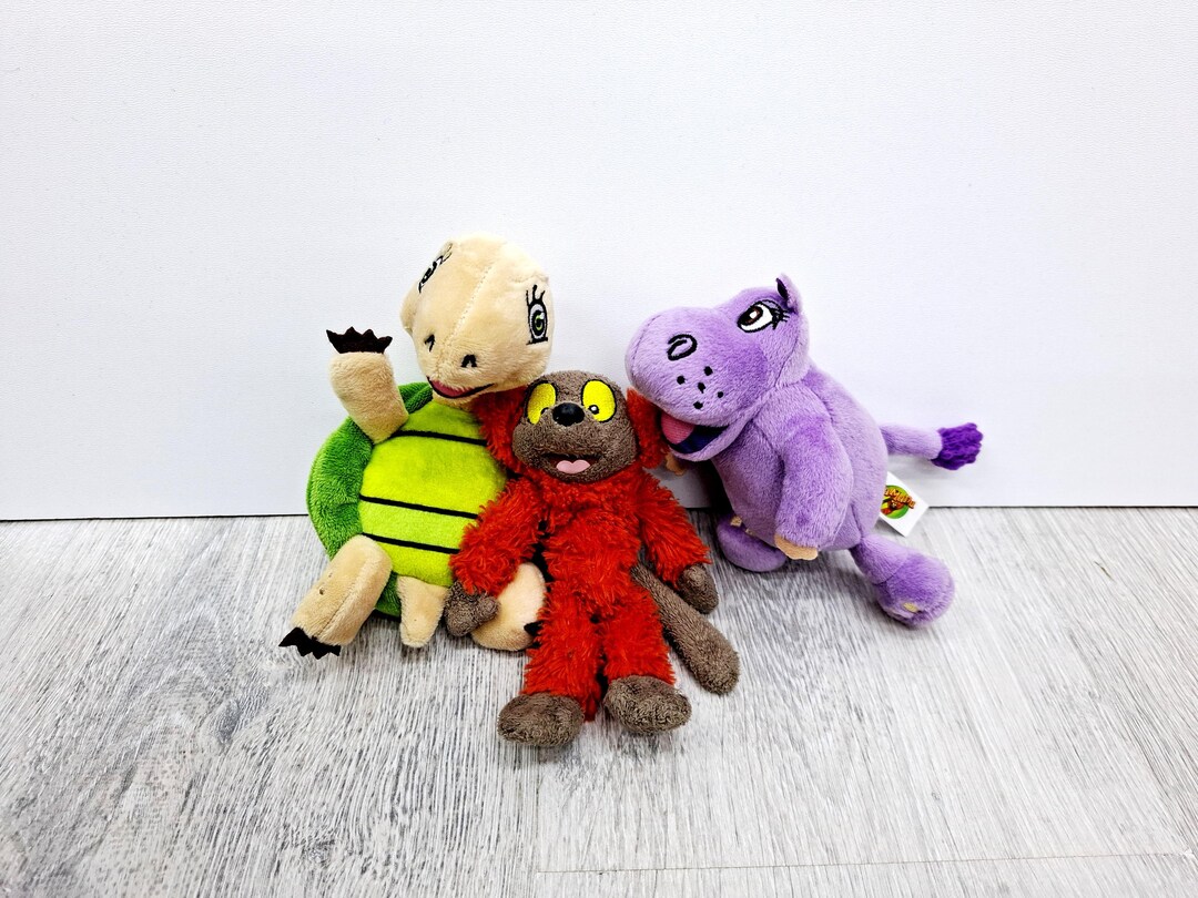 LOT 3 Jamadu Stuffed Turtle Lemur Hippopotamus Plush Toys 5.5 ...