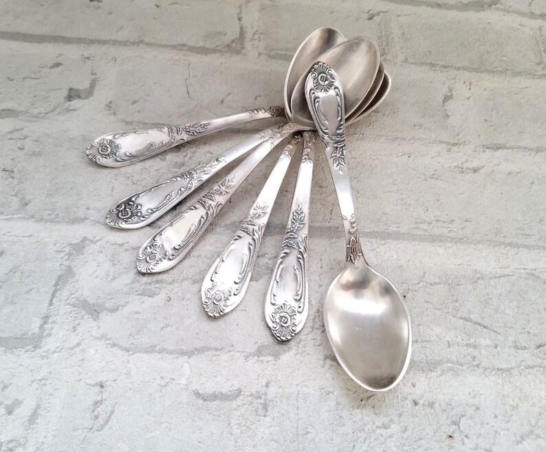 Tea Spoon Silverware Vintage Serving Spoon German Silver Spoon - Etsy