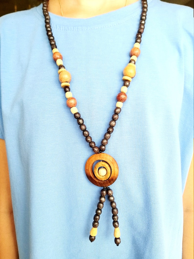 Wood Necklace Wooden Choker Statement Jewelry Statement | Etsy