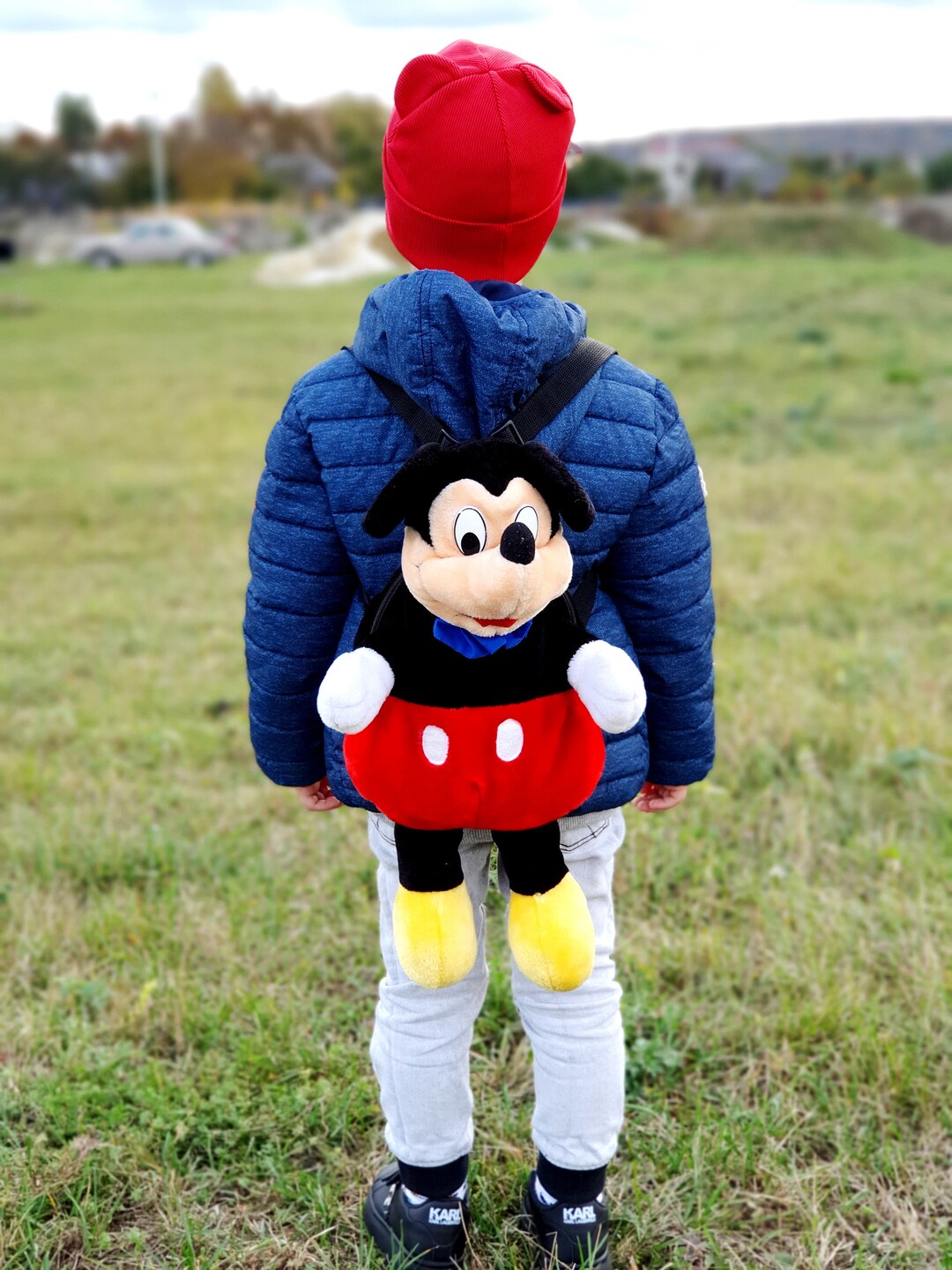 Christmas Gift Mickey Mouse Plush Backpack 17" Kids Backpack Vintage ...