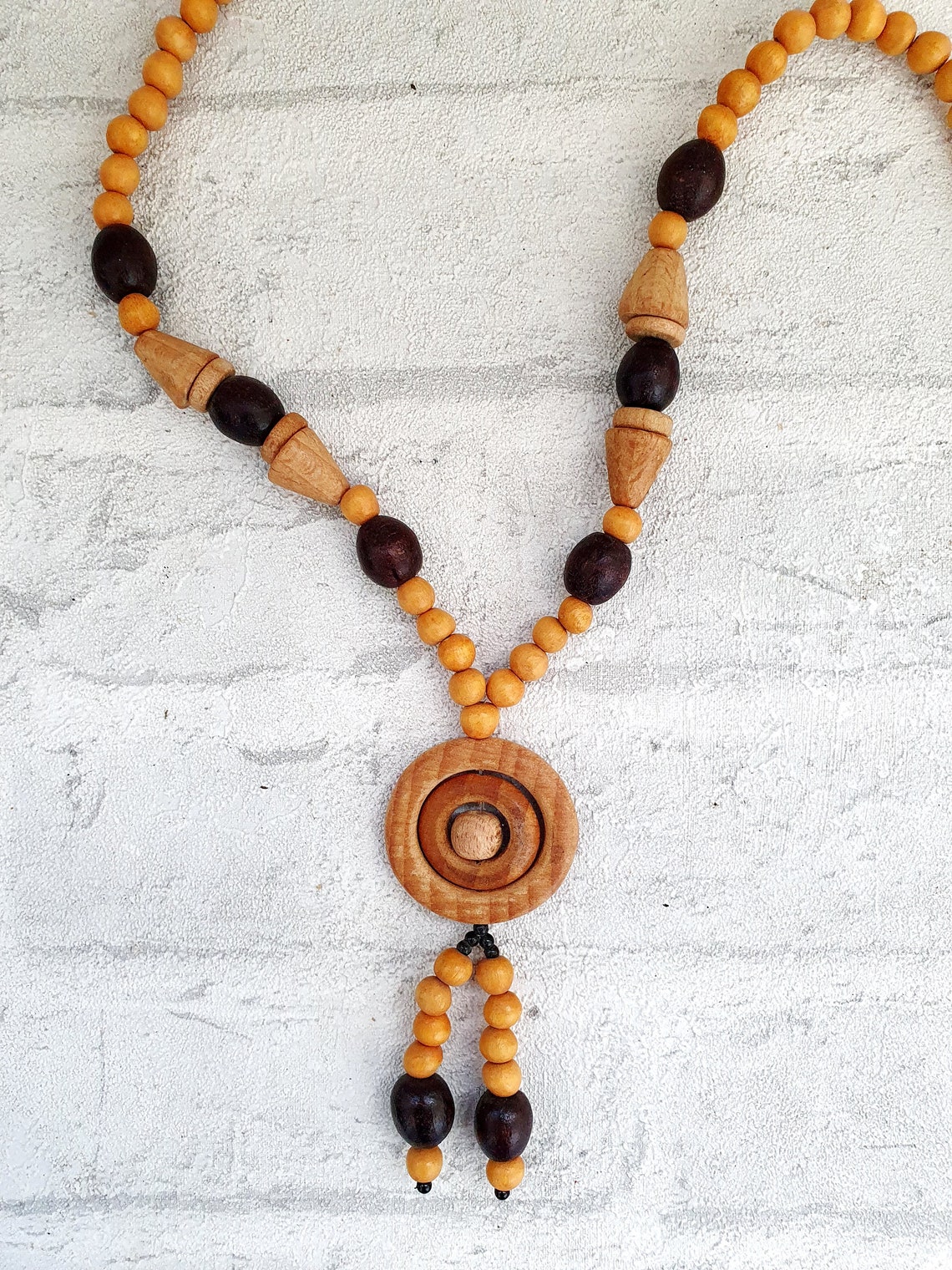 Wood Necklace Wooden Choker Statement Jewelry Statement - Etsy
