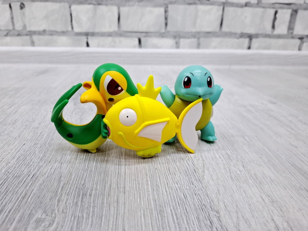 Set of 3 Plastic Pokemon Figure 3.5" Squirtle Snivy Magikarp Pokemon ...