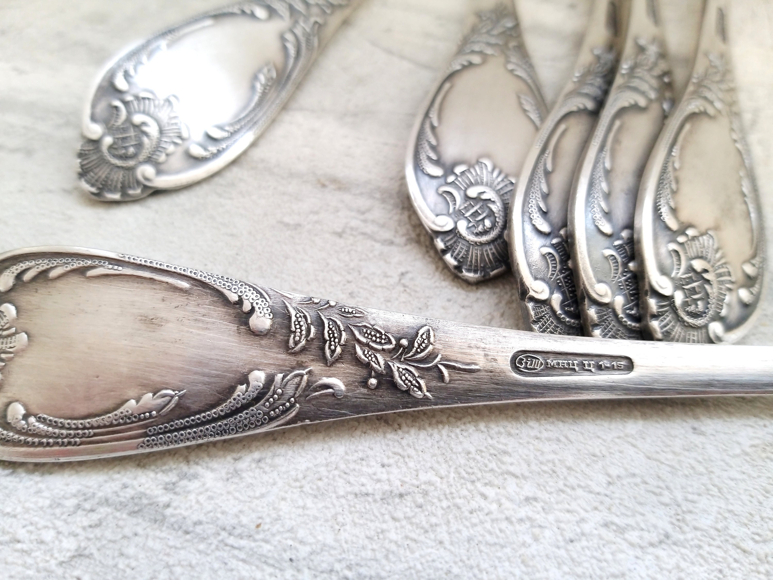 Silverware Vintage Serving Spoon German Silver Spoon Melchior | Etsy
