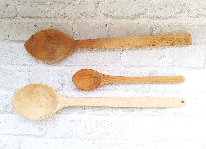 Set of 3 Rustic Spoon Housewarming Gift Wood Wooden Spoon | Etsy