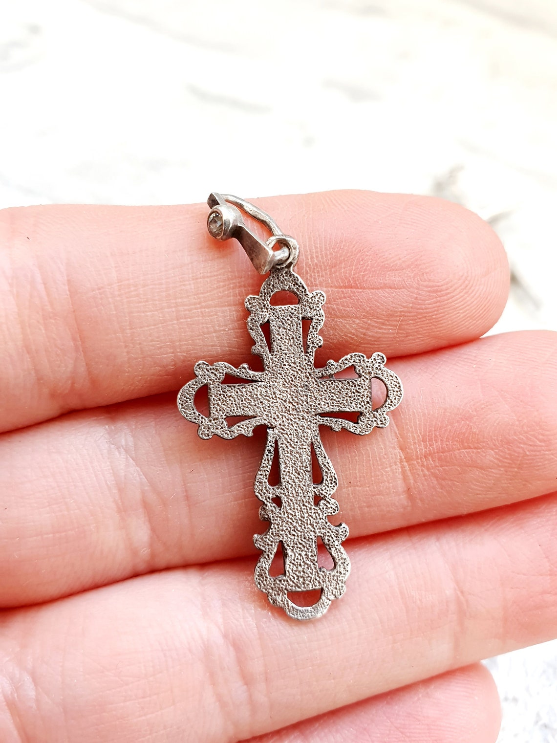Cross Vintage Silver Crucifix Christian Gift For|mom| Baptism Gift 925 ...