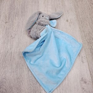 Blue Bunny Plush Toys 14" Rabbit Comforter Vintage Kids Baby Comforter ...