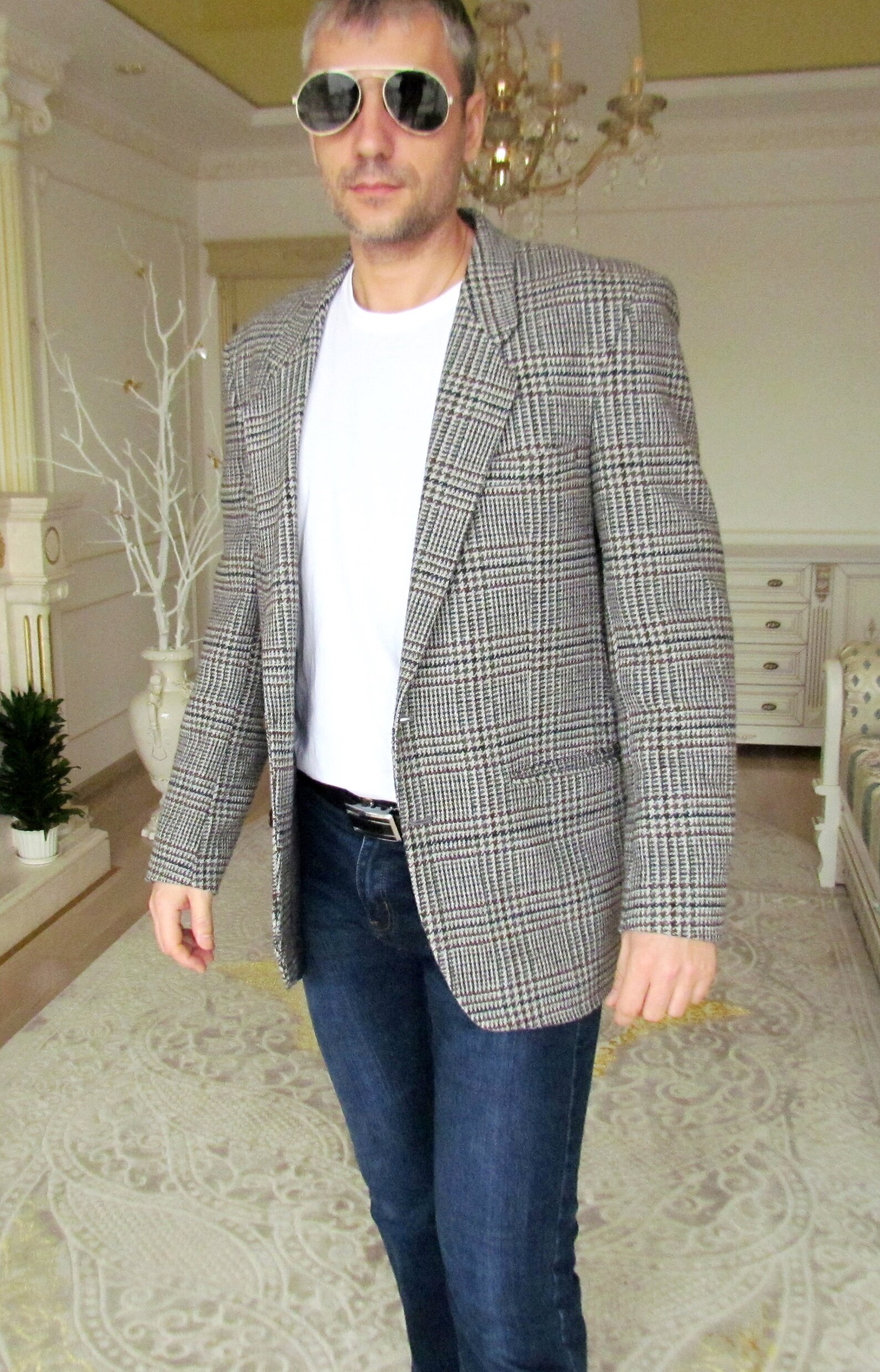 Mens wool coat mens wool jackets Mens Clothing 80s Mens | Etsy