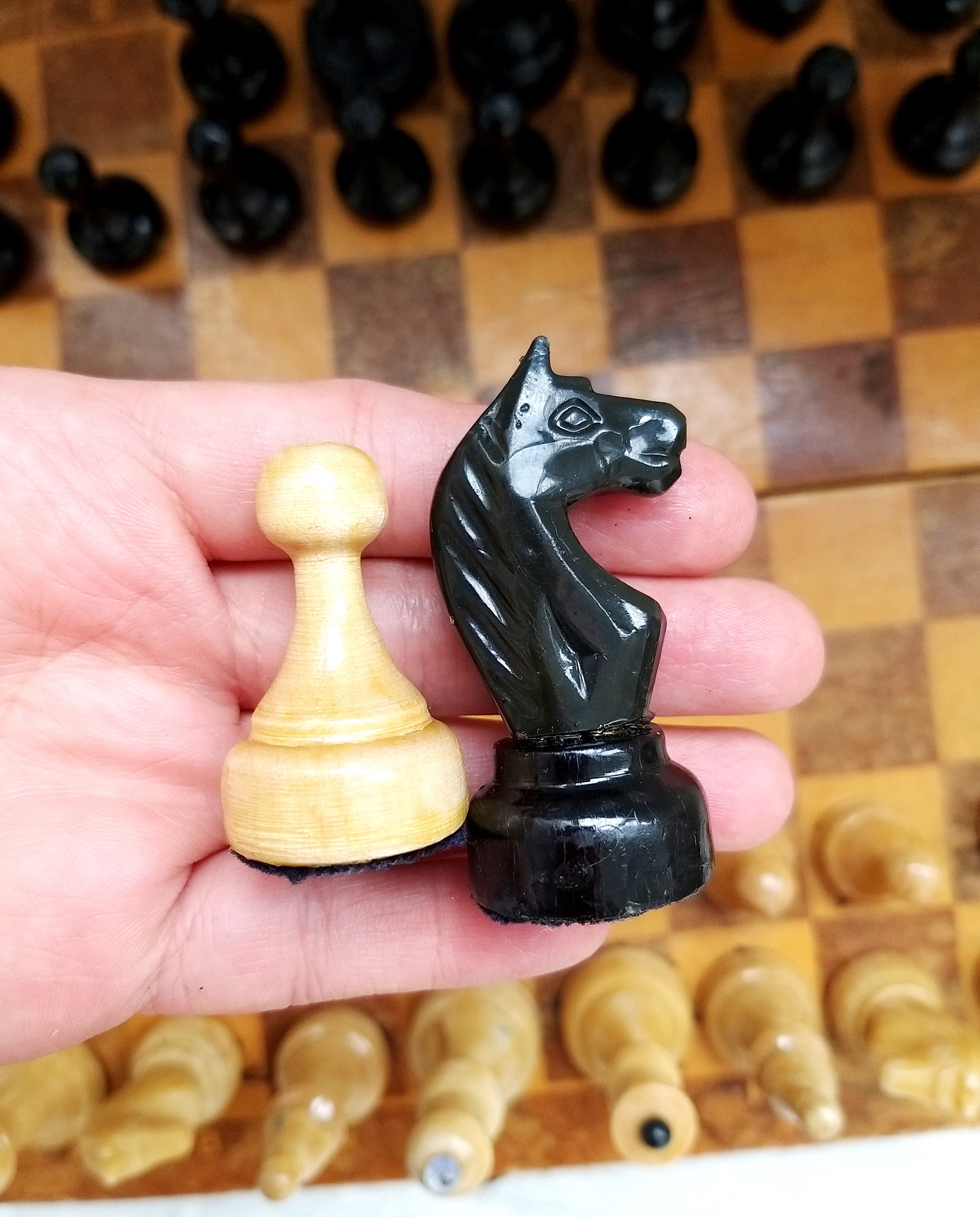 RETRO Wood Chess Vintage Chess Set Chess Pieces Chess Pieces - Etsy