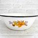 LARGE Enamel Bowl WHITE Enamelware Enamel Dish Primitive Bowl Rustic ...