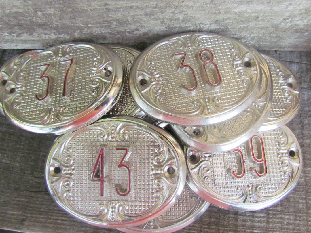 Vintage Door Numbers Room Number Home Decor Numbered Tags Metal Plate ...