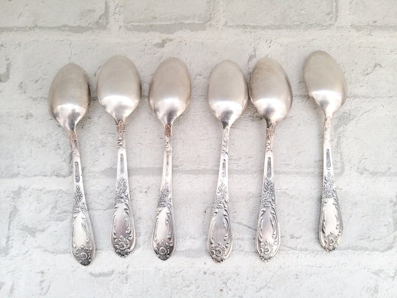 Tea Spoon Silverware Vintage Serving Spoon German Silver Spoon - Etsy