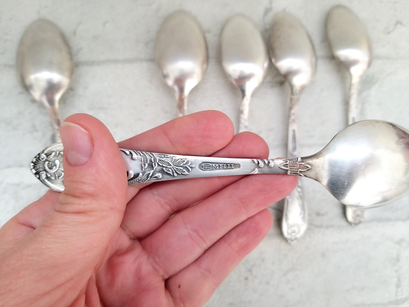 Tea Spoon Silverware Vintage Serving Spoon German Silver Spoon - Etsy
