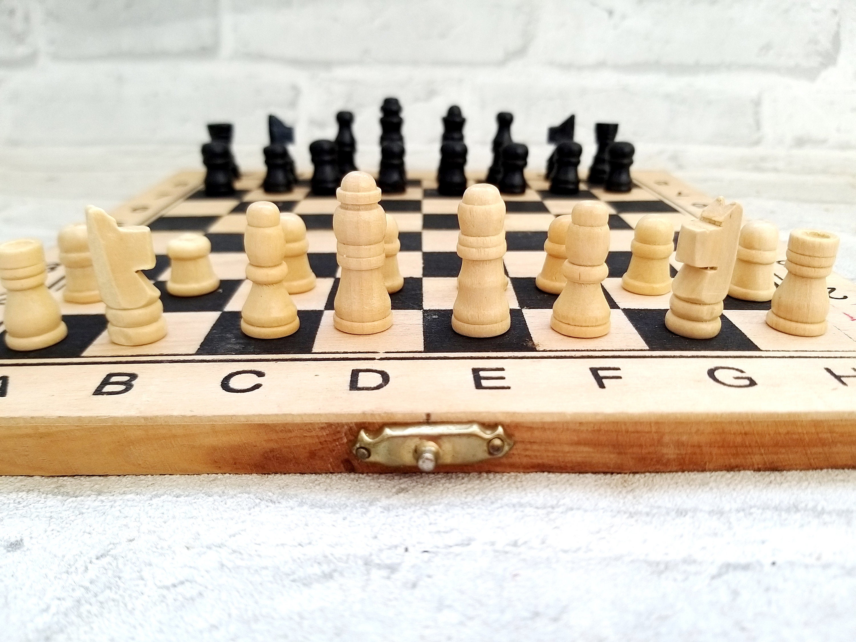 Small Wood Chess Wood Checkers Chess Set Chess Pieces Chess | Etsy