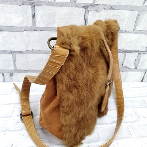 Rabbit Fur Bag Saddle Bag Shoulder Bag Womens Bag Crossbody Handbag ...