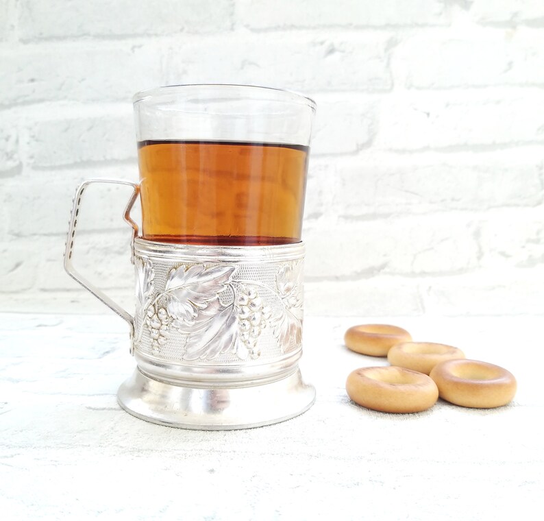 Tea Glass Holder With Glass Vintage Kitchen Decor Tea Cup Etsy