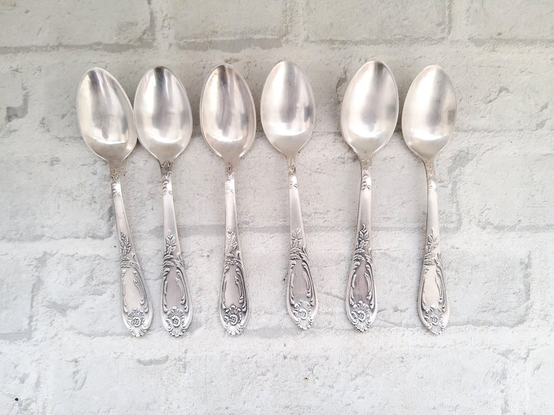 Tea Spoon Silverware Vintage Serving Spoon German Silver Spoon - Etsy