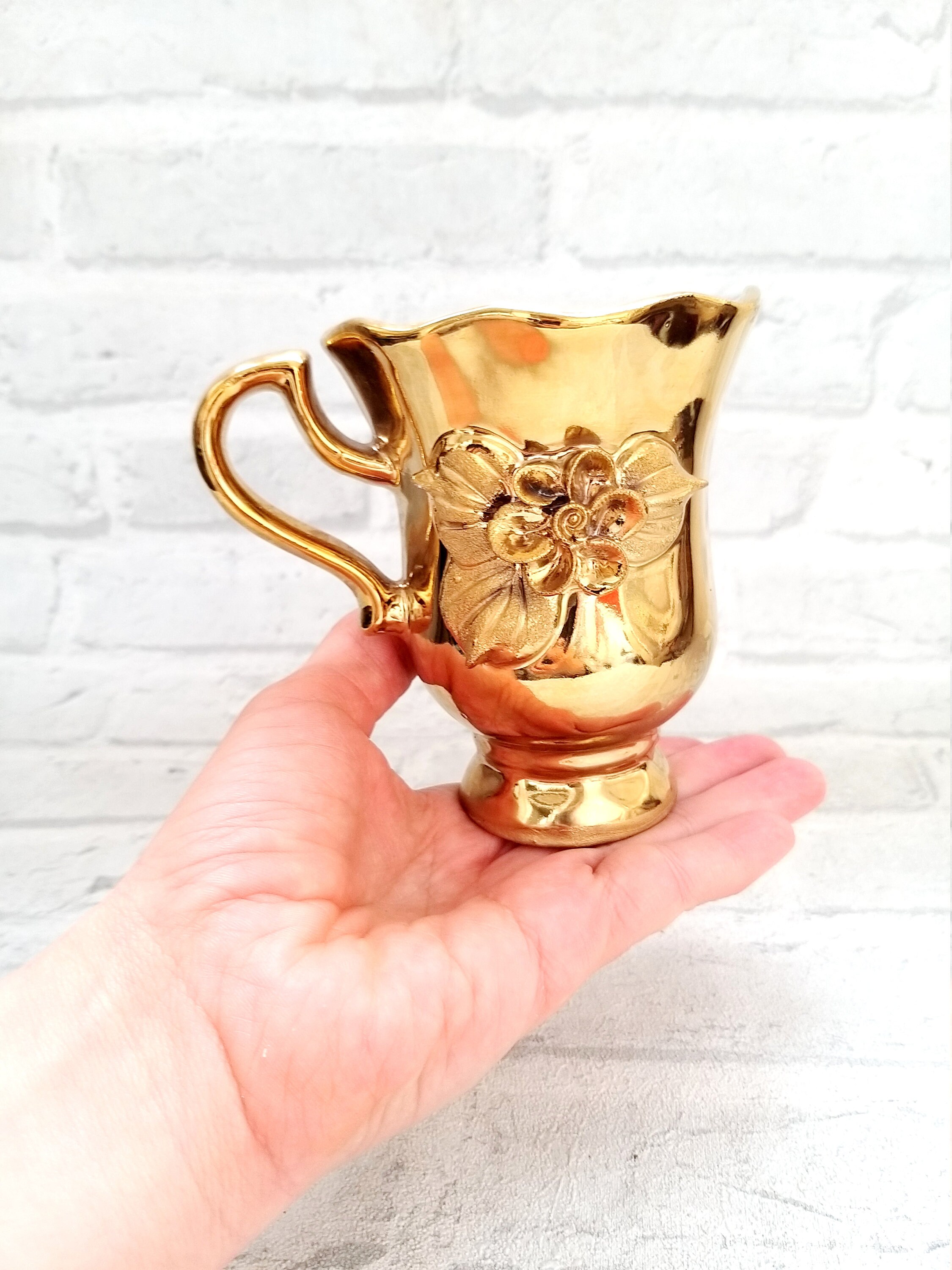 58 oz tea cup Coffee Mug Gold Cup Gold MugTeaCup coffee cup | Etsy