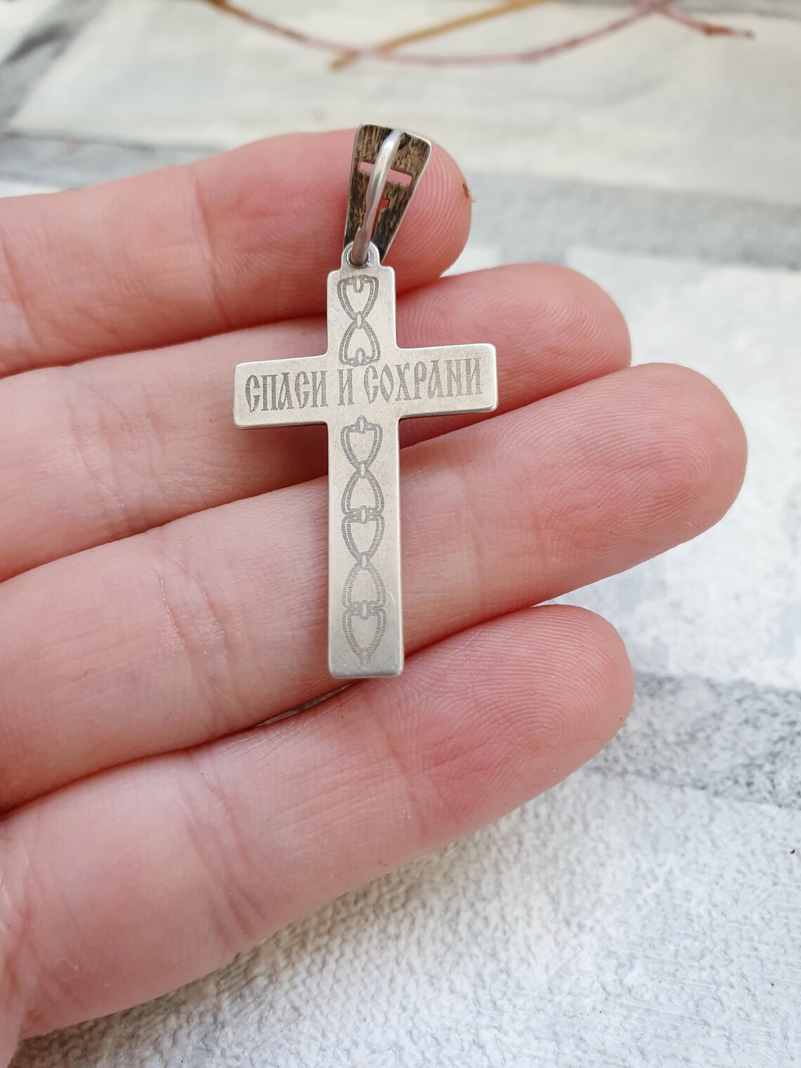 Cross Vintage Silver Christian Gift Formom Baptism Gift 925 - Etsy