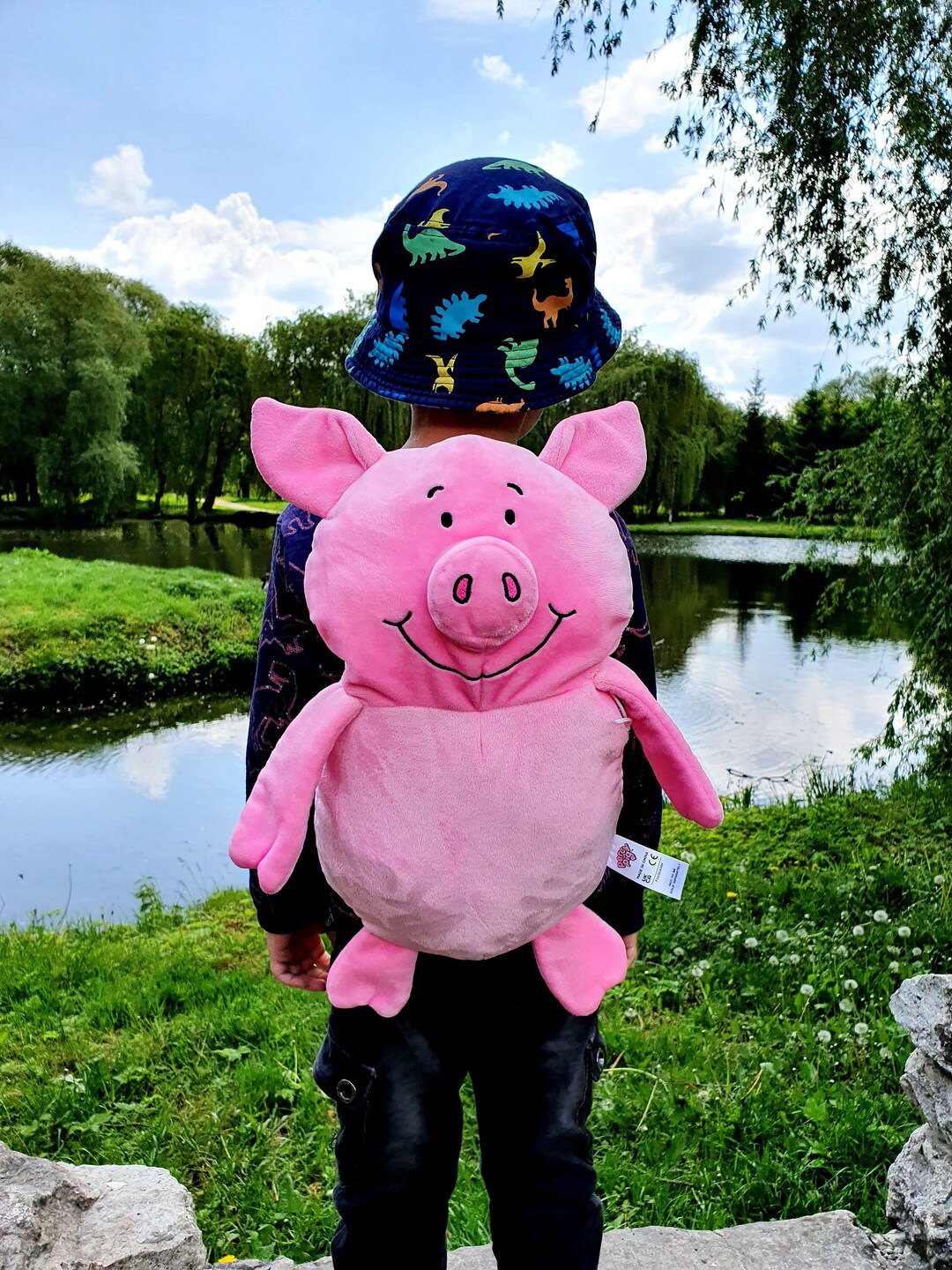 Stuffed Percy Pig Plush Backpack 18" Kids Backpack Vintage Rucksack ...