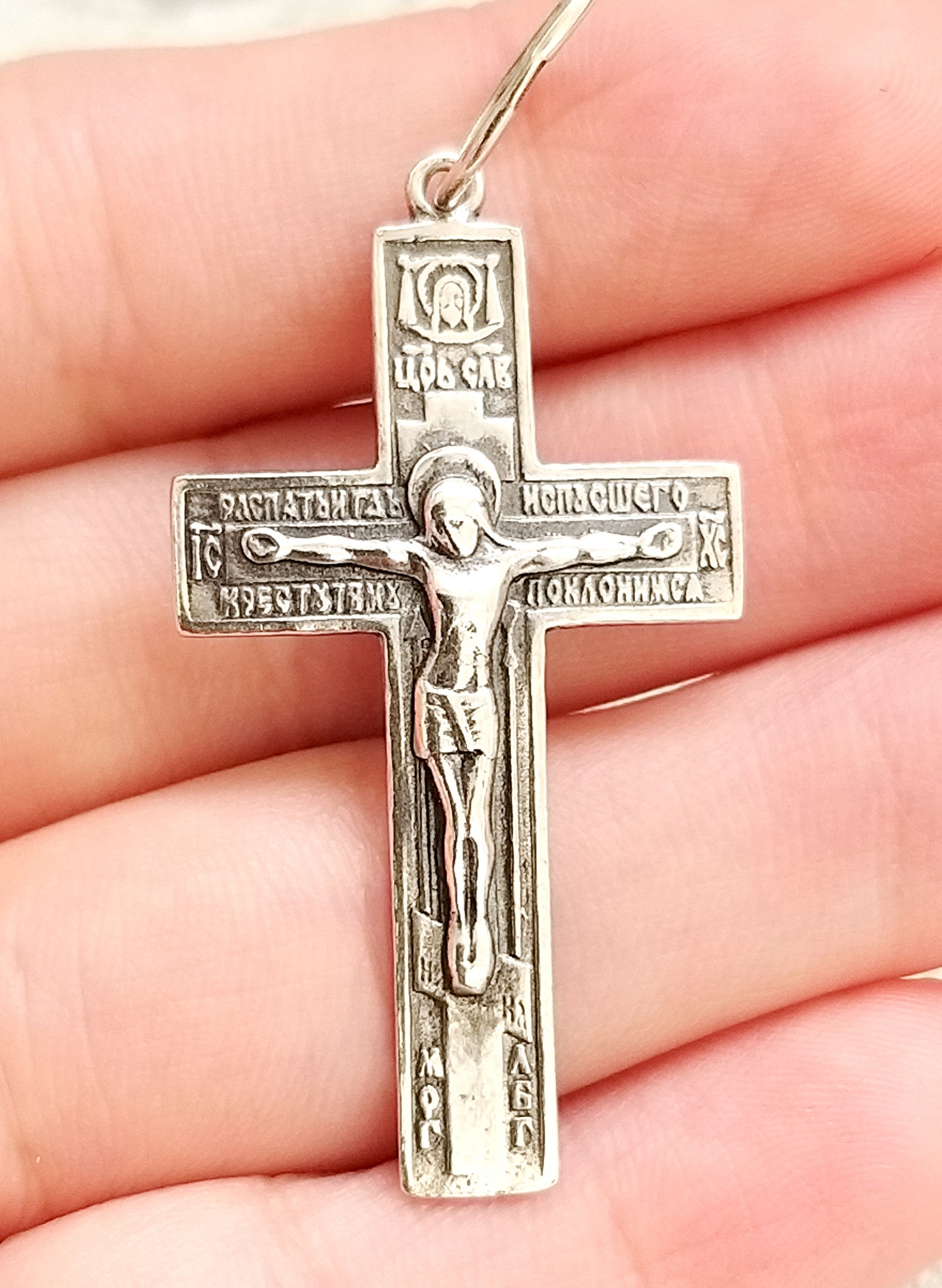 Cross Vintage Silver Crucifix Christian Gift Formom Baptism | Etsy